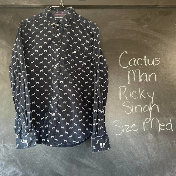 Cactus | Shirts | Cactus Man Ricky Singh Slim Fit Mens Medium Navy ...